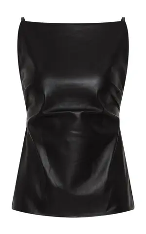 ST. AGNI Open-back Lambskin Top