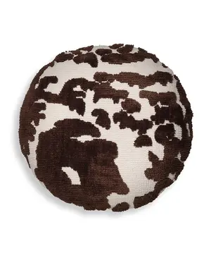 TOV FURNITURE Coast Tufted 20 Round Pillow - Chocolate Brown