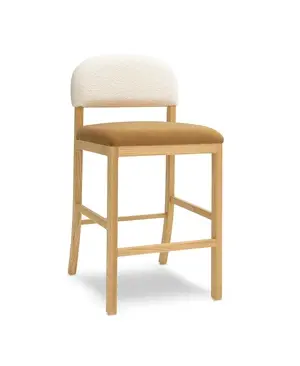 TOV FURNITURE Calla Performance Velvet Counter Stool - Cognac