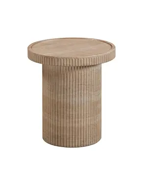 TOV FURNITURE Darcy Concrete Side Table - Travertine