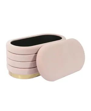 TOV FURNITURE Lillian Velvet Storage Bench - Pink