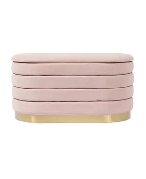 TOV FURNITURE Lillian Velvet Storage Bench - Pink