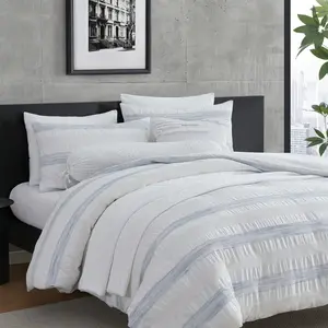 Dkny Waffle Stripe Duvet Cover Set, Full/queen