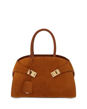 FERRAGAMO Hug Suede Handbag