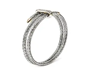John Hardy Sterling & 14k Yellow Gold Diamond Spear Flex Cuff Bracelet - Silver