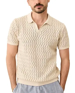 Marine Layer Cyrus Chevron Regular Fit Short Sleeve Sweater