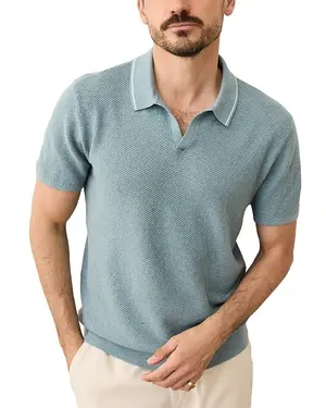 Marine Layer Greyson Regular Fit Short Sleeve Sweater - Topaz