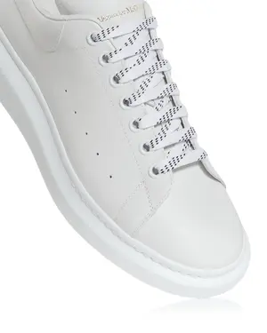 Alexander McQueen Oversized Leather Sneakers - Bone/crystal