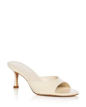 Aqua Shrn Patent Sandals - Bone