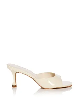 Aqua Shrn Patent Sandals - Bone