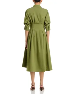 Simkhai Jazz Pintuck Midi Dress - Olive