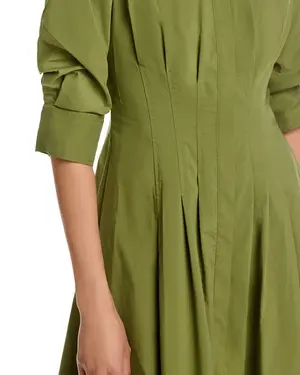 Simkhai Jazz Pintuck Midi Dress - Olive