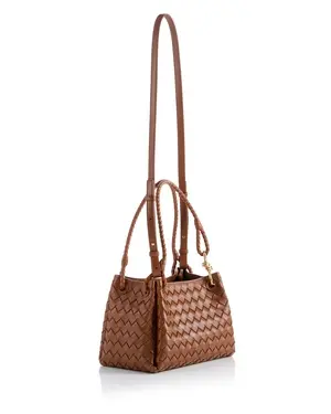 Bottega Veneta Parachute Leather Top Handle Bag - Tannin/gold