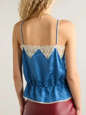 Chloé Lace-trimmed Silk-jacquard Camisole