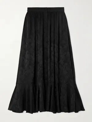 Chloé Silk-jacquard Midi Skirt - Black