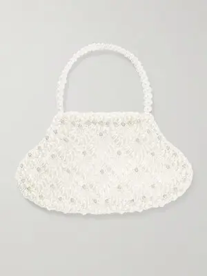 CLIO PEPPIATT Scallop Embellished Tulle Tote Neutrals