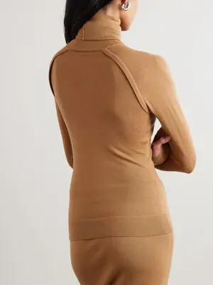 Victoria Beckham Layered Merino Wool Turtleneck Top