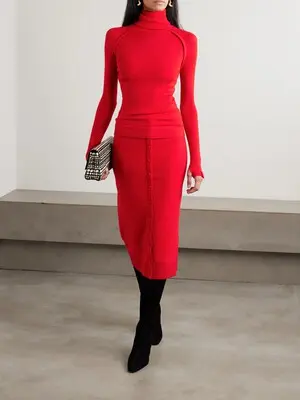Victoria Beckham Laye Merino Wool Turtleneck Top