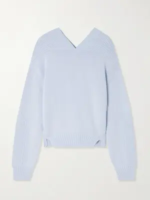 Victoria Beckham Ribbed Wool And Cashmere-blend Sweater