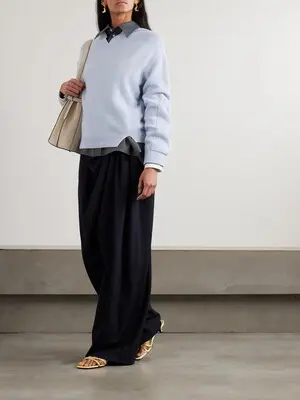 Victoria Beckham Ribbed Wool And Cashmere-blend Sweater