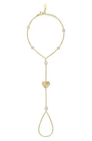 SHYMI Fluted Heart Hand Chain - Gold