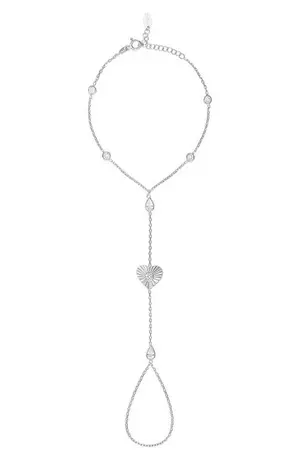 SHYMI Fluted Heart Hand Chain - Silver