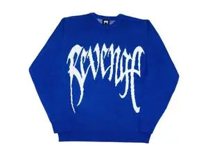 REVENGE Knit Arc Logo Sweater - Blue