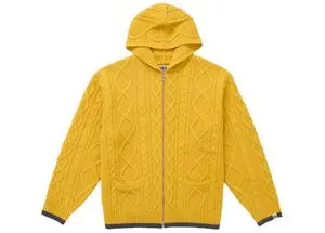 Supreme Zip-up Hooded Sweater - Yellow