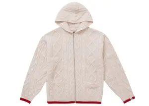 Supreme Goodenough Zip Up Hooded Sweater - Natural