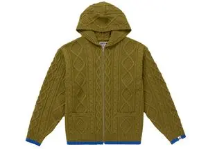 Supreme Zip Up Hooded Sweater - Olive