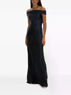 MOOS STUDIO Off-shoulder Draped Gown - Blue