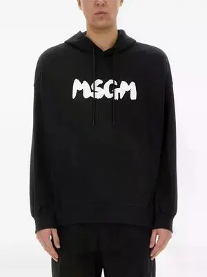 MSGM Logo-print Hoodie - Black