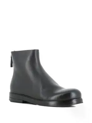 Marsèll 30mm Zucca Zeppa Leather Ankle Boots - Black