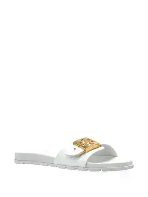 Tory Burch Buckle Slides - White