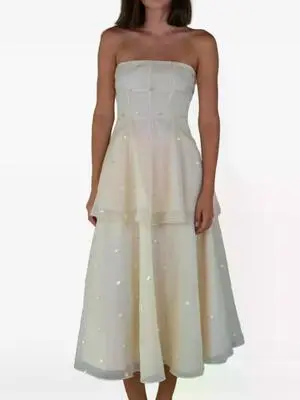 Azeeza Sable Mini Strapless Dress - Neutrals