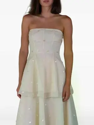 Azeeza Sable Mini Strapless Dress - Neutrals