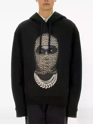 IH NOM UH NIT Leopard-print Graphic Hoodie - Black
