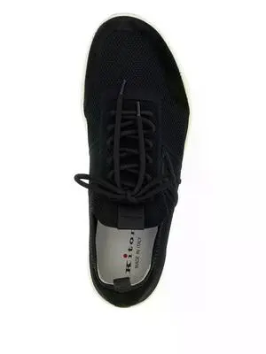 Kiton Mesh-paneled Lace-up Sneakers - Black