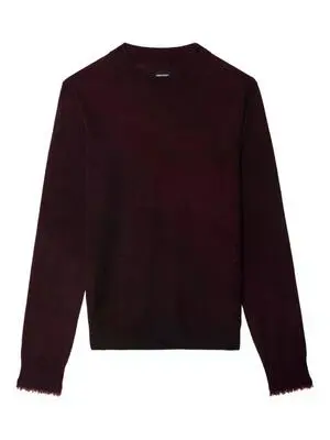 Zadig&Voltaire Ivy Frayed-cuffs Crew-neck Sweater - Red