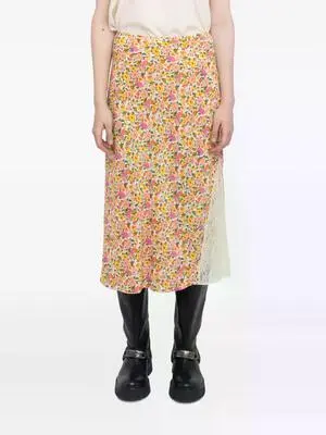 Zadig&Voltaire Floral Print Midi Skirt - Orange