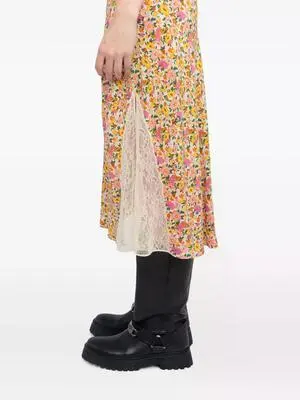 Zadig&Voltaire Floral Print Midi Skirt - Orange