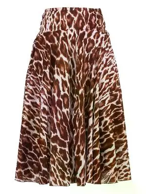 Samantha Sung Aster Leopard-print Midi Skirt