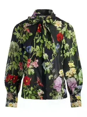 Alice + Olivia Lloyd Floral-print Shirt - Black