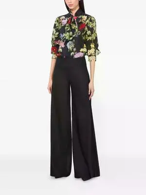 Alice + Olivia Lloyd Floral-print Shirt - Black