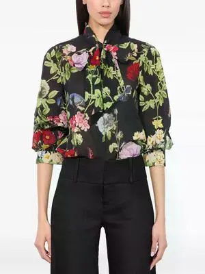 Alice + Olivia Lloyd Floral-print Shirt - Black