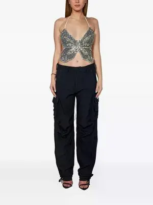ROOM76 Embellished Butterfly Crop Top