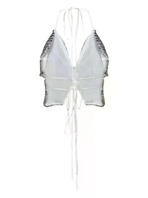 ROOM76 Embellished Butterfly Crop Top