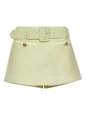 SELF-PORTRAIT Belted Shorts - Yellow