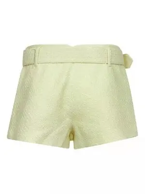 SELF-PORTRAIT Belted Shorts - Yellow