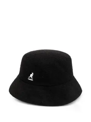 KANGOL Logo-embroidered Bucket Hat - Black